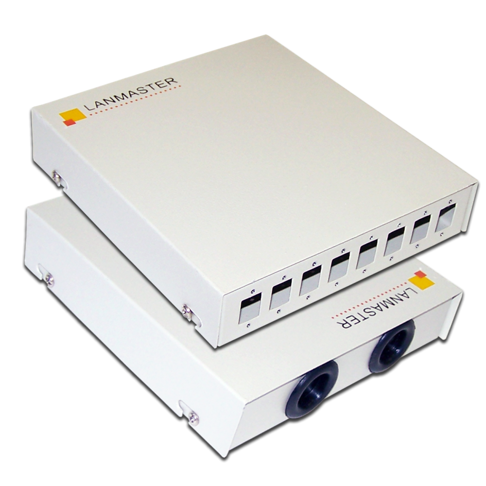 Кросс оптический LANMASTER настенный, металлический, на 8 SC адаптеров