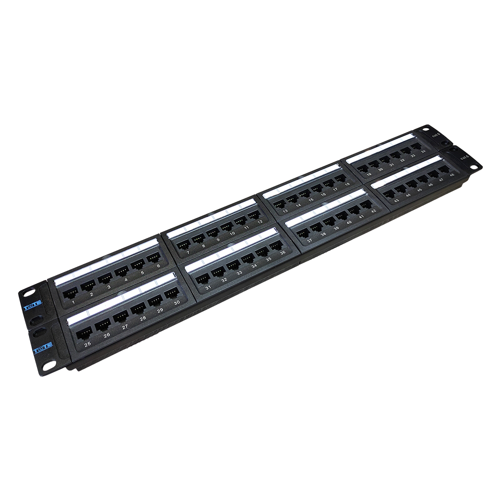 Патч-панель TWT 48 портов, UTP, кат.6, 2U